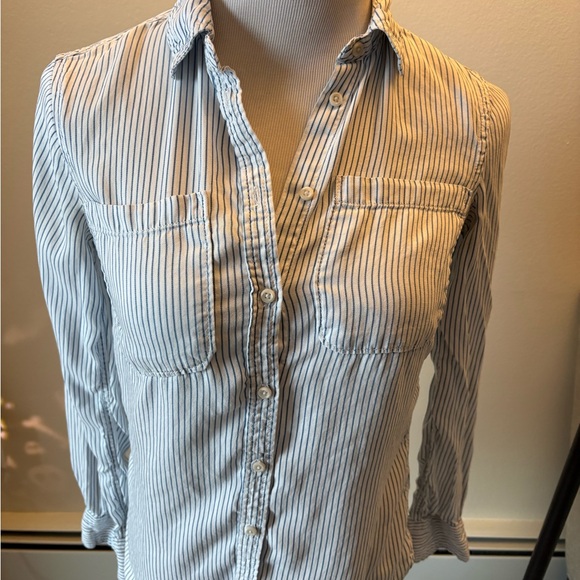 Merona | Tops | Merona Blue And White Striped Buttondown Shirt | Poshmark